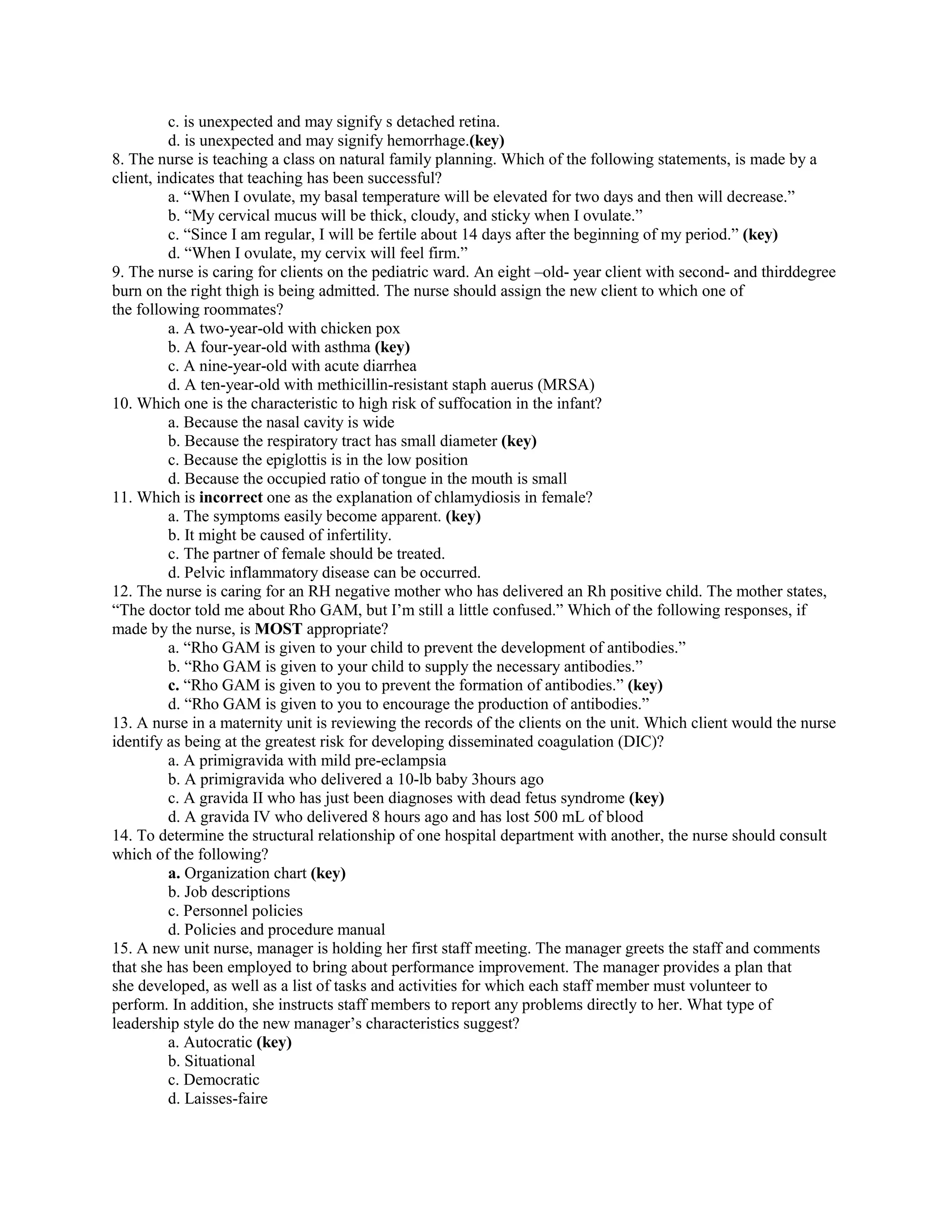 Nepal nursing council licencing exam mcqs sample | DOCX