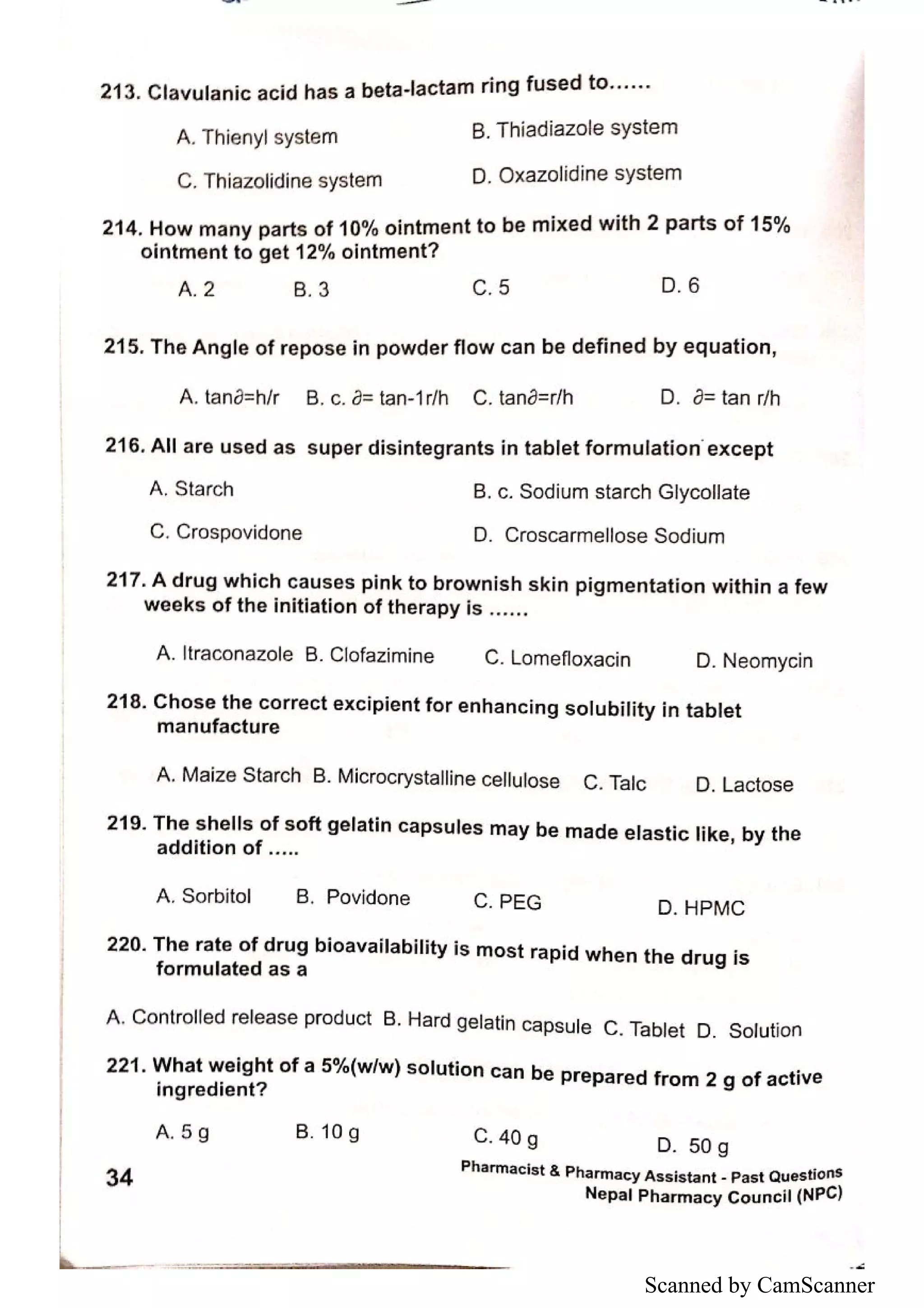 Collection of Past Questions NPC License Exam | PDF