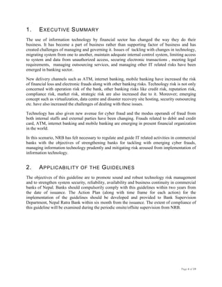 Nepal Rastra Bank Information Technology Guidelines | PDF