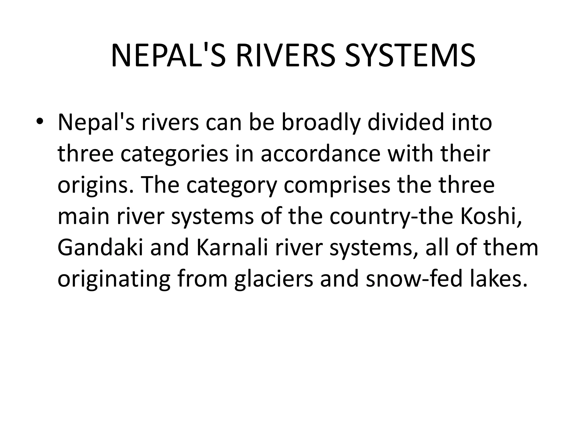 Nepal's Rivers Systems | PPTX