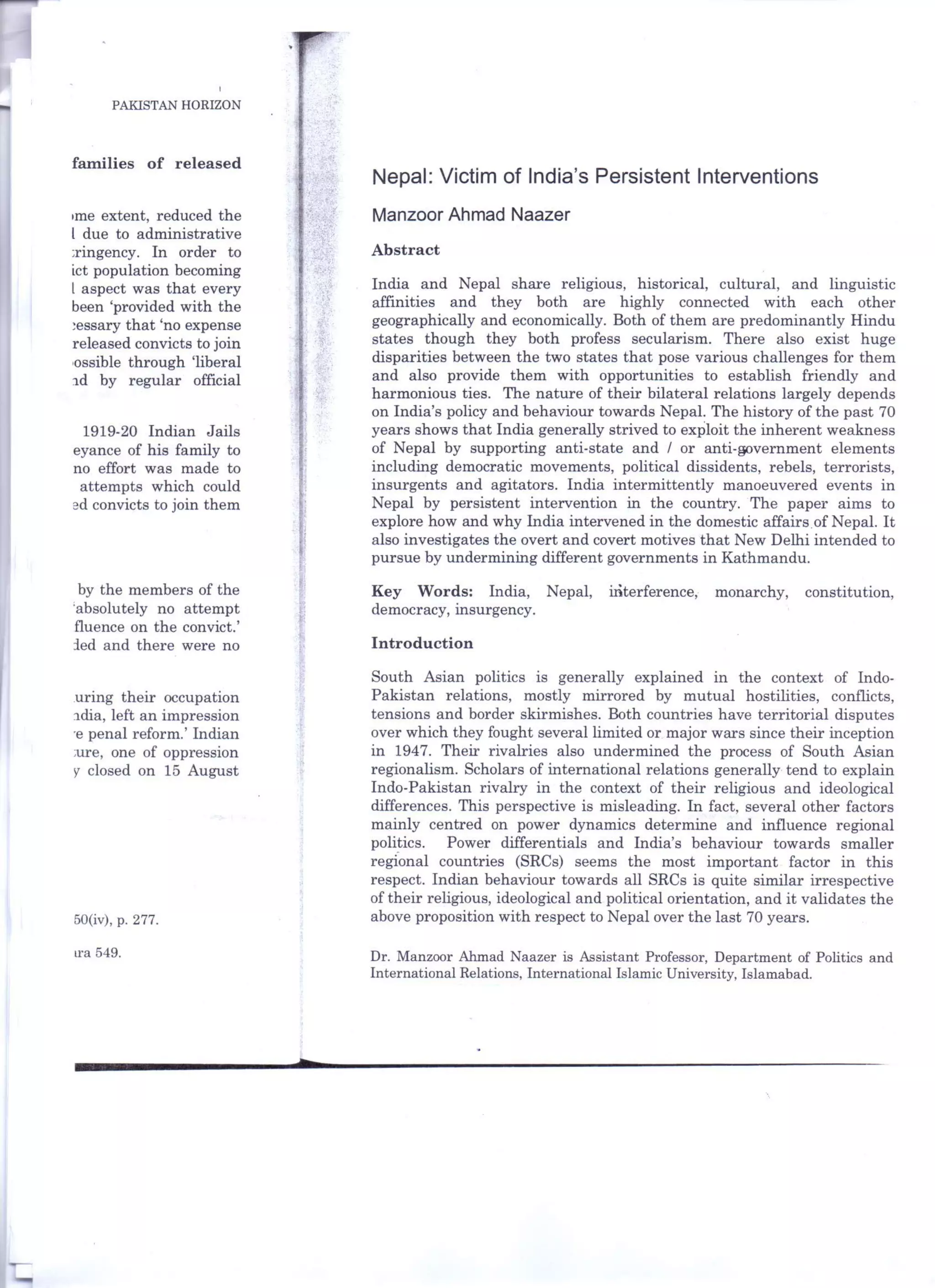 Nepal; victim of india's persistent interventions | PDF | Free Download