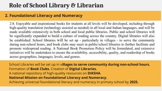 NEP and Role of School Library and Librarian | PDF