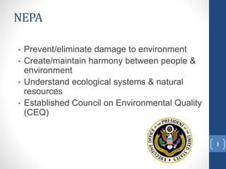 National Environmental Policy Act (NEPA) Writing Environmental ...