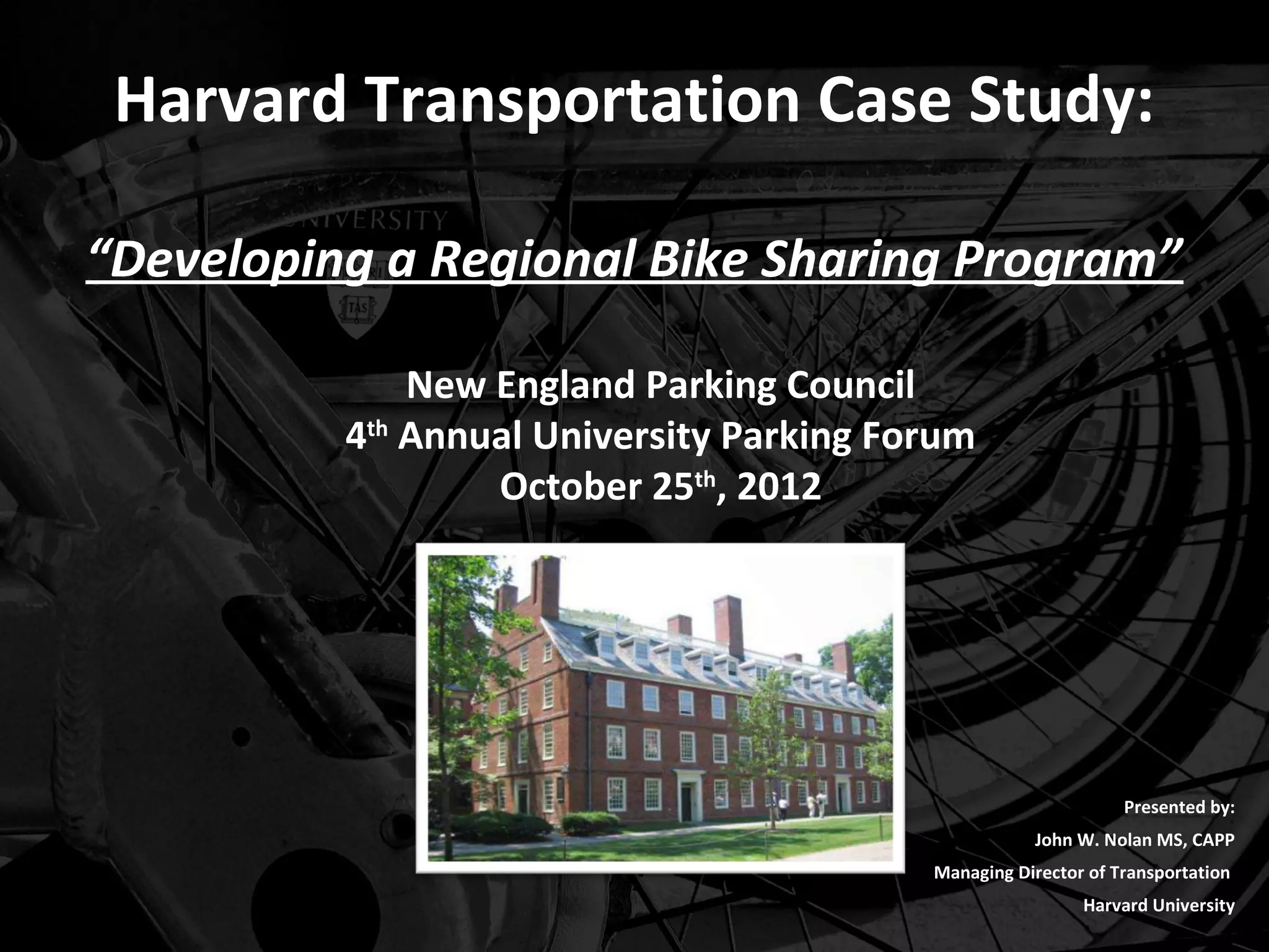 Harvard Transportation Case Study: Developing a Regional Bike Sharing ...