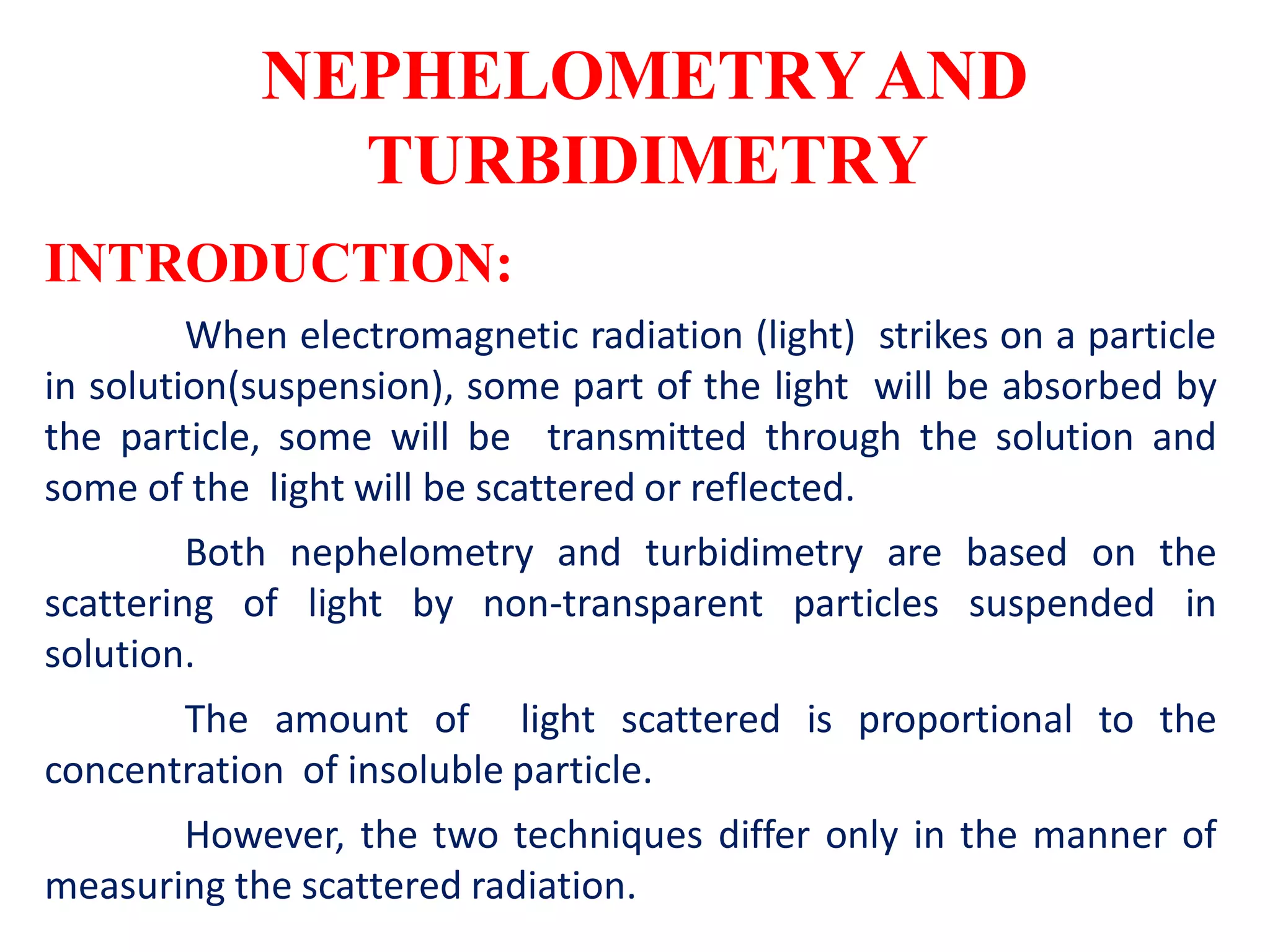 Nephelometryandturbidimetry -- | PDF