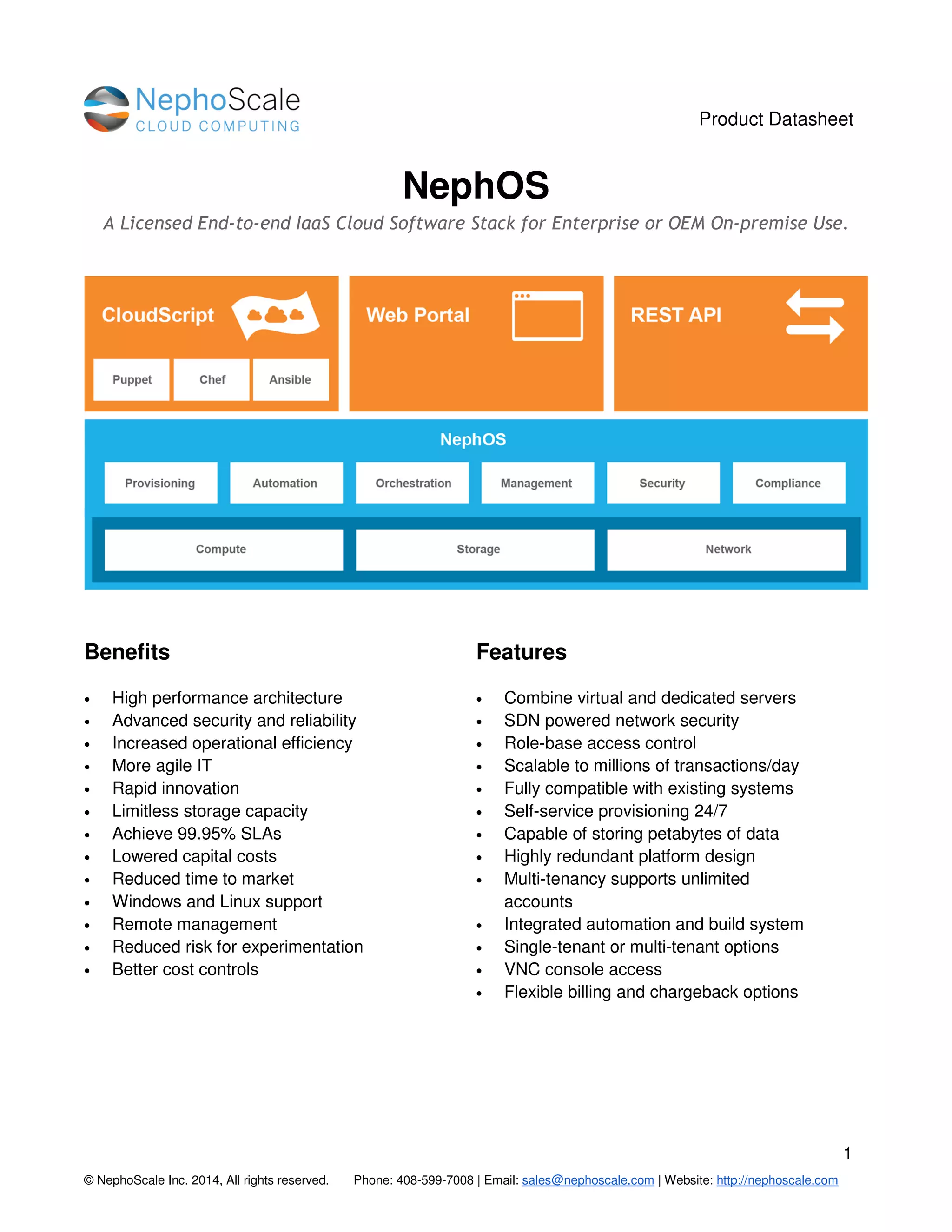NephOS Product Datasheet | PDF