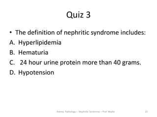 Nephritic syndrome renal pathology- prof wadie | PDF