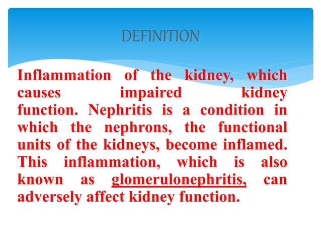 nephritis.bsc nursing third year kcon.... | PPT