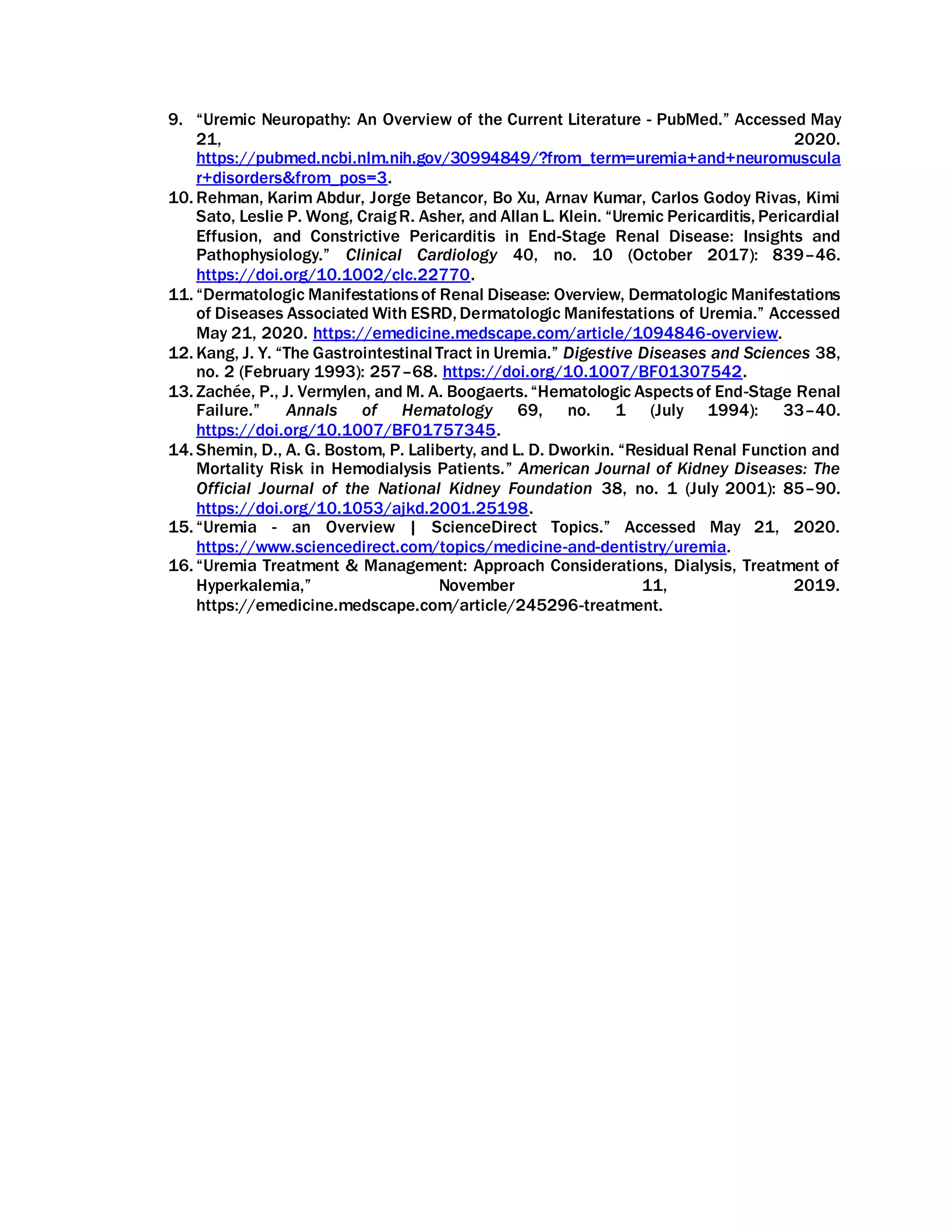 Uremia and Uremic Syndrome | DOCX