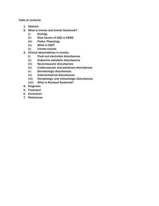 Uremia and Uremic Syndrome | DOCX