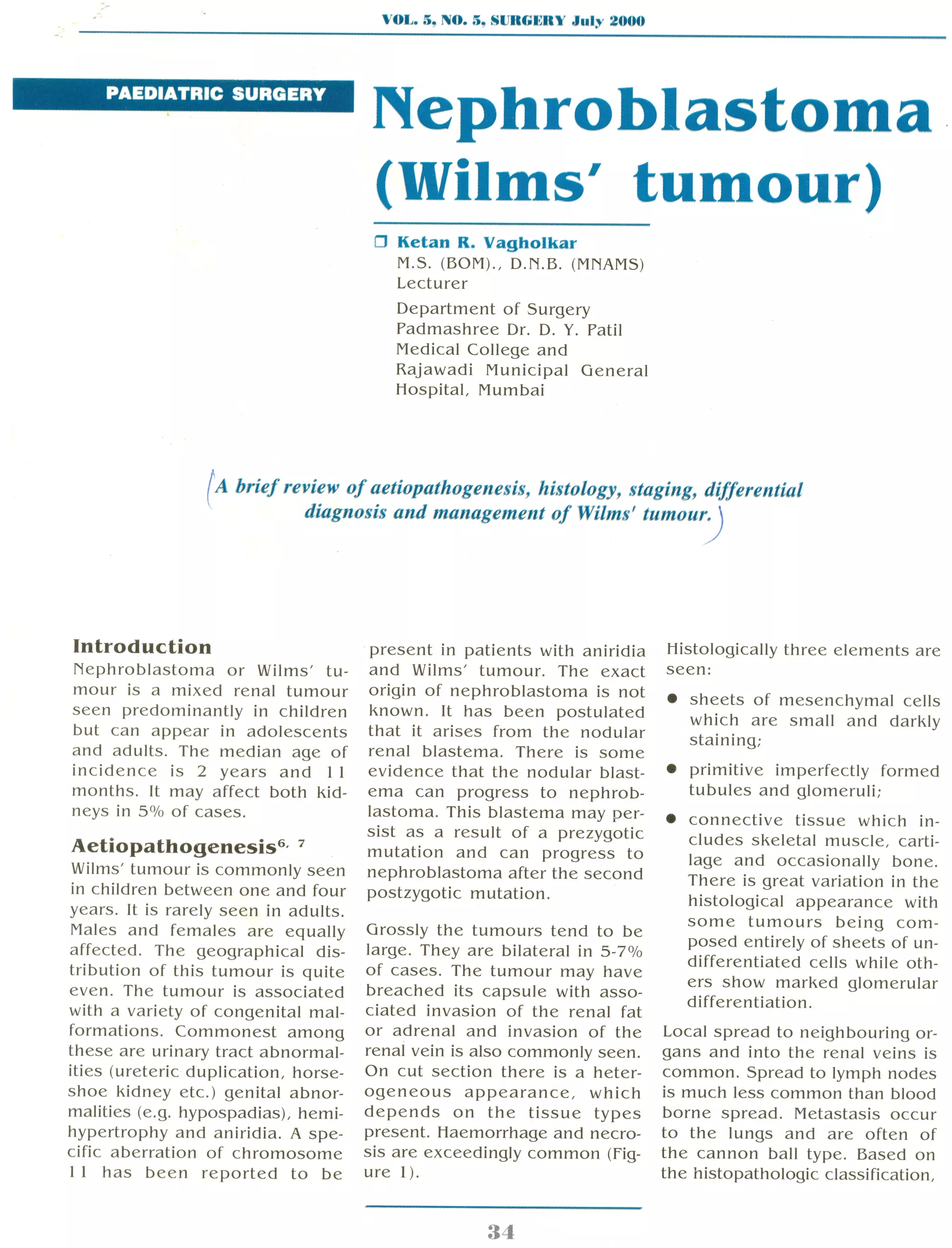 Nephroblastoma | PDF