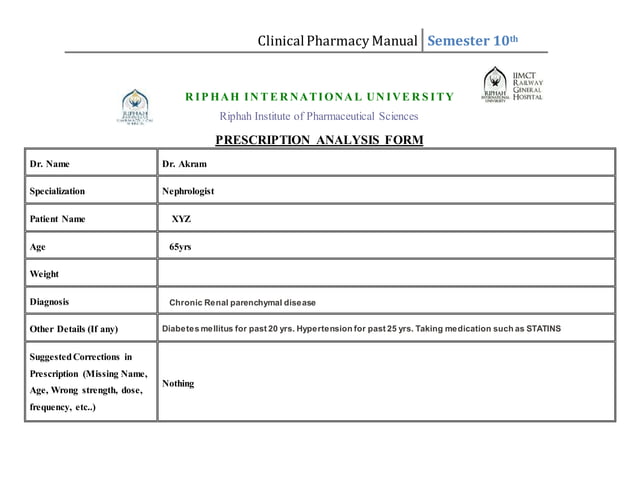 Nephrology case study | DOC | Blood Disorders | Diseases and Conditions