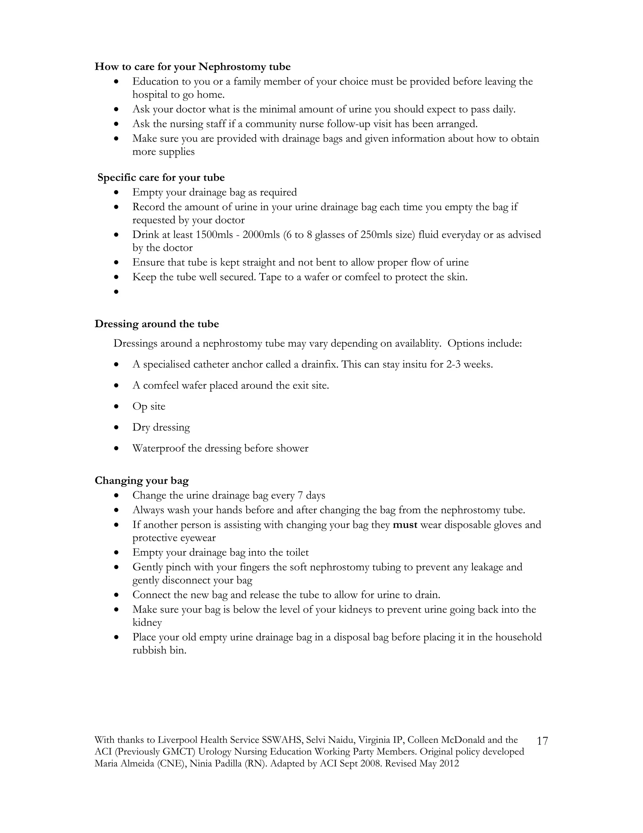 Nephrostomy tubes-toolkit (1) | PDF