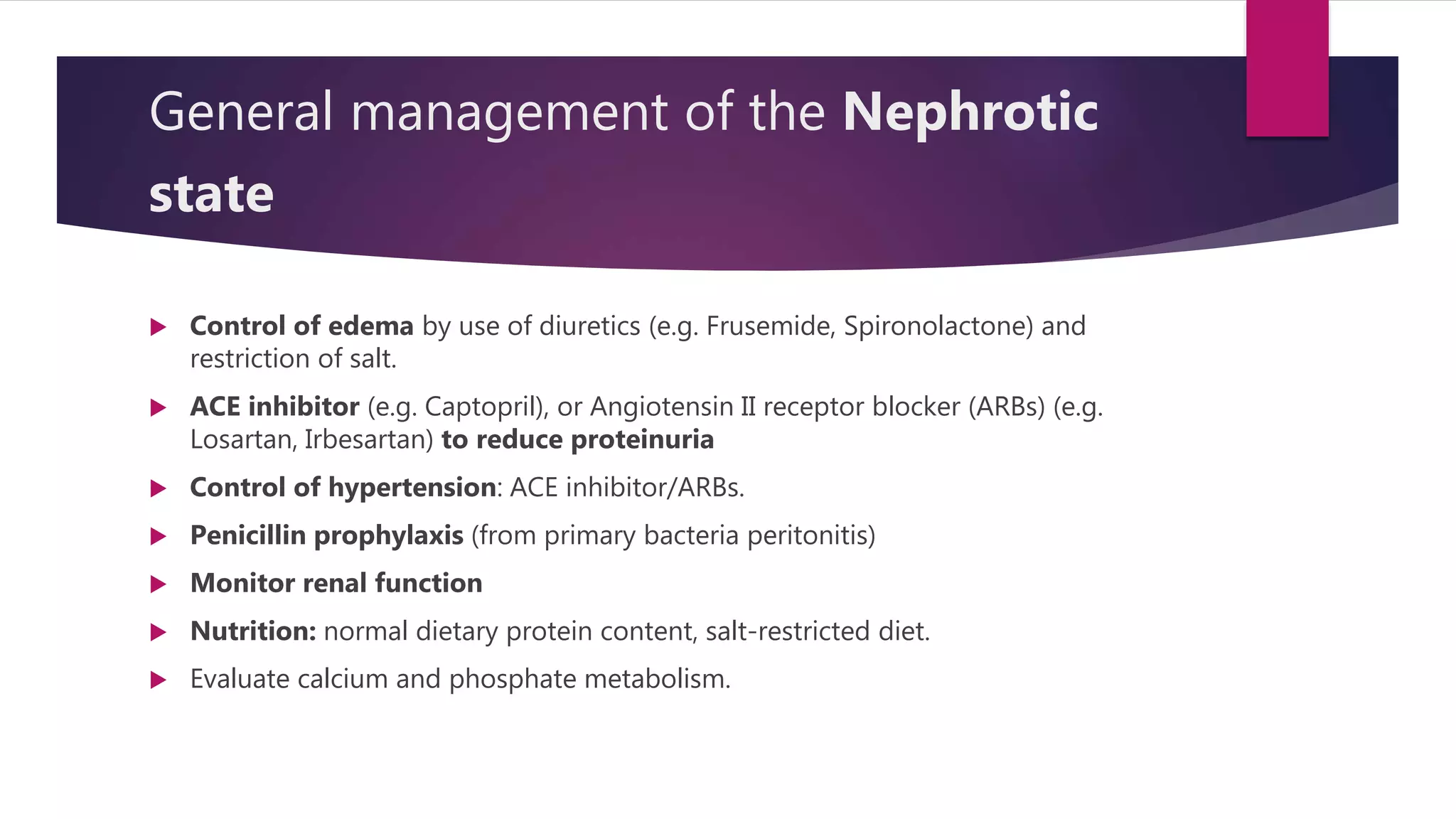 Management of Nephrotic Syndrome | PPTX