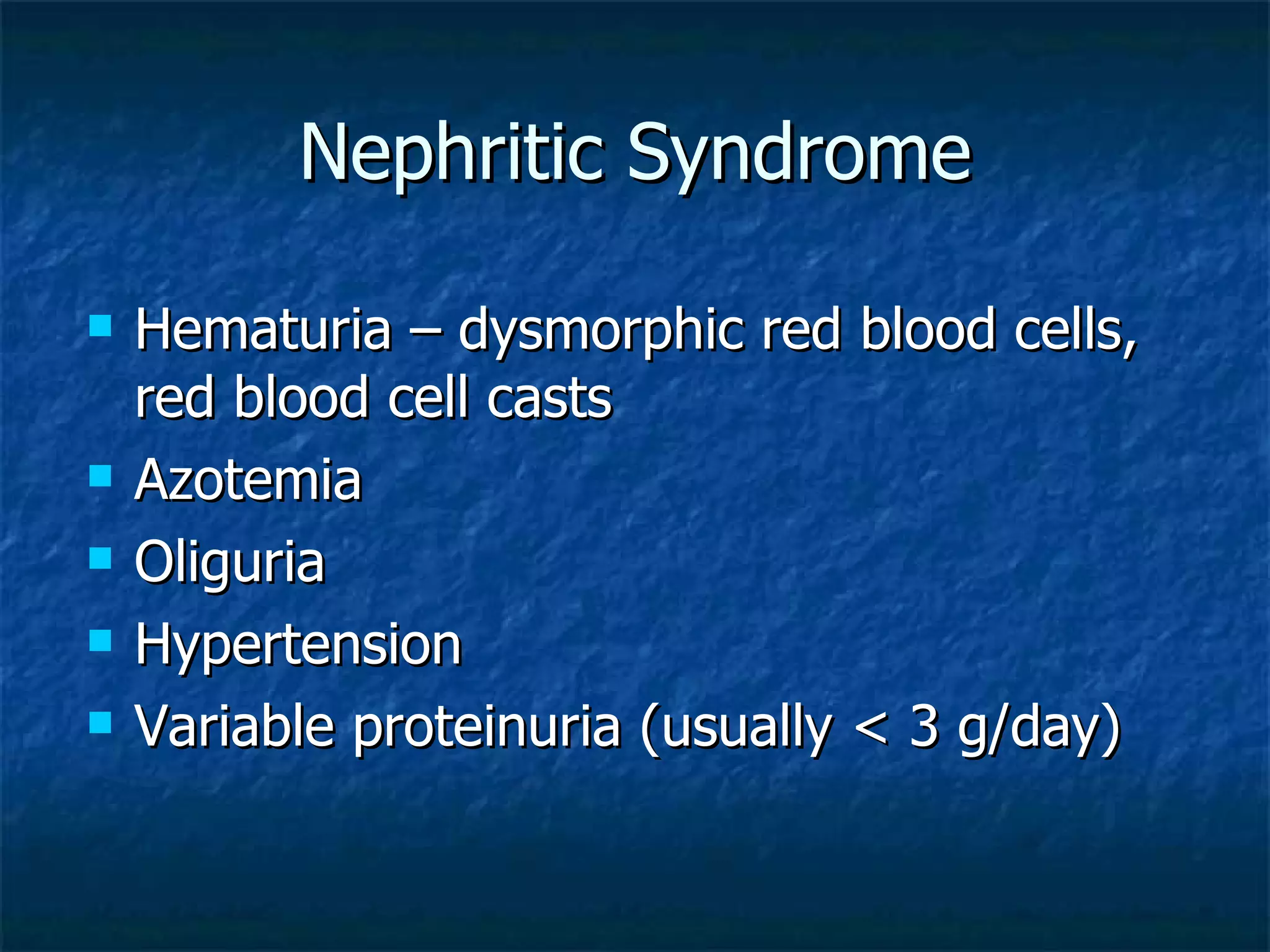 Nephrotic And Nephritic Syndrome 2008 | PPT
