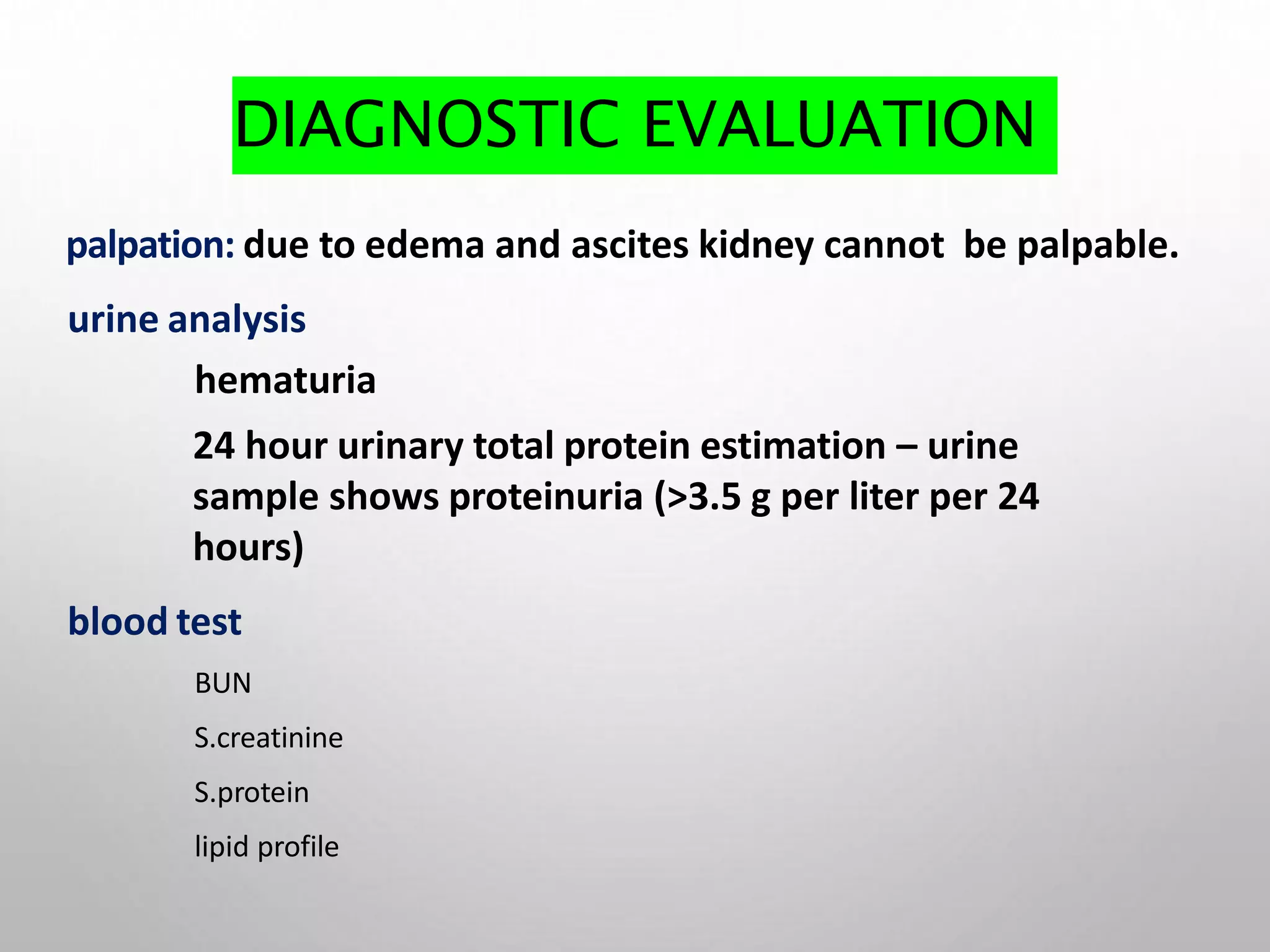Nephrotic syndrome(nursing managment) | PPTX