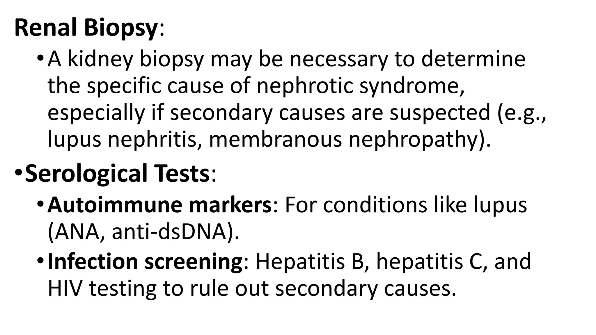 NEPHROTIC SYNDROME. a kidney disorder characterized by: Severe ...