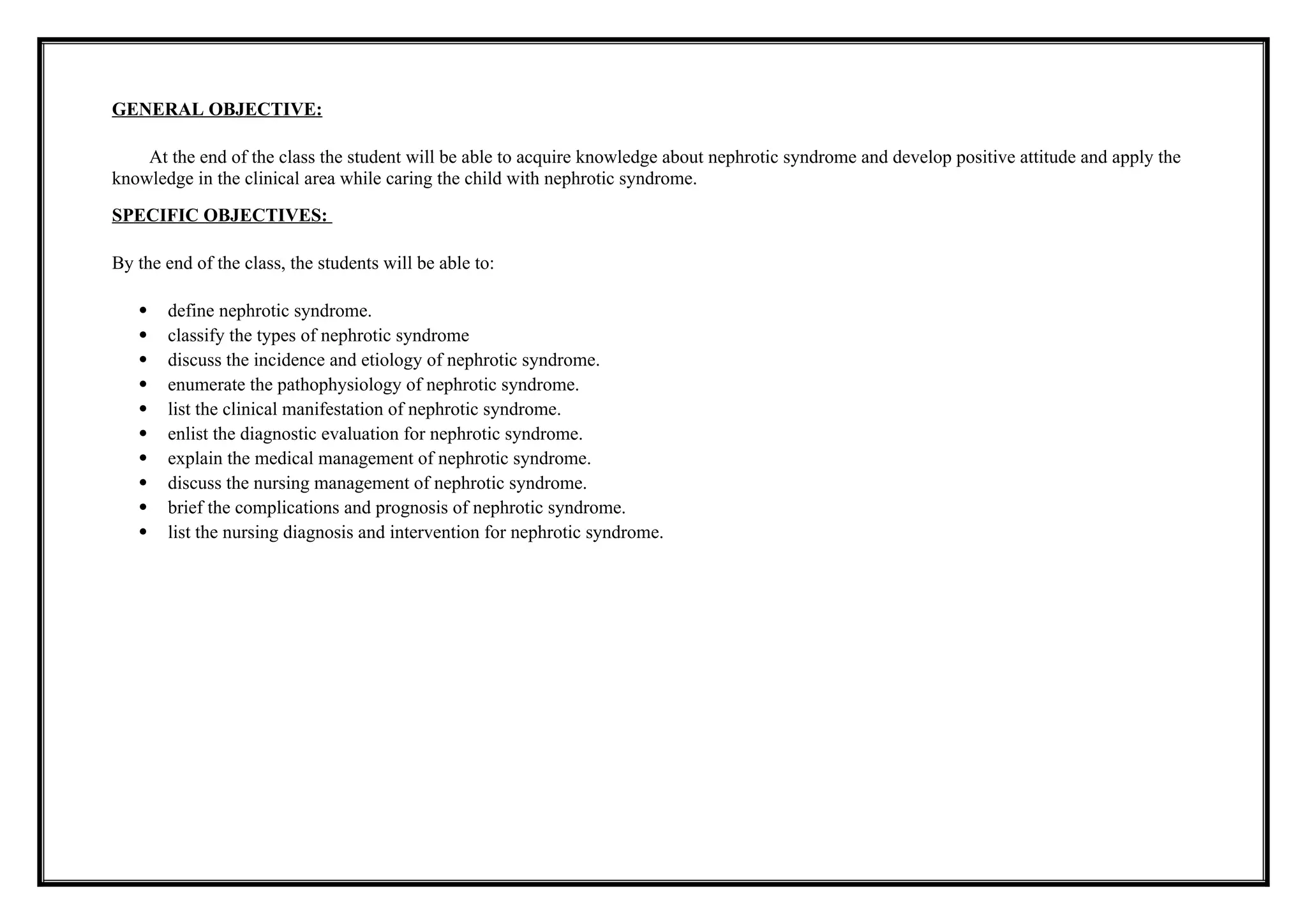nephrotic syndrome LESSON PLAN COPY.docx