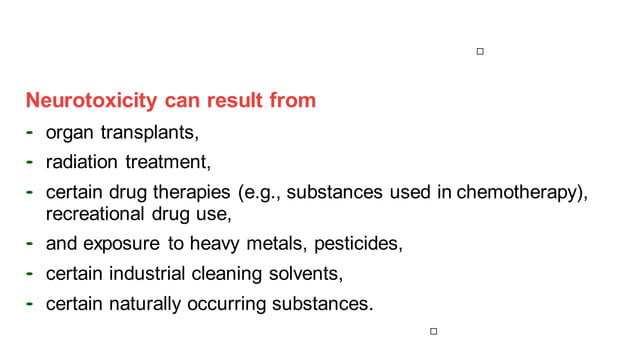 neurotoxicity | DOCX | Brain and Nervous System Disorders | Diseases ...