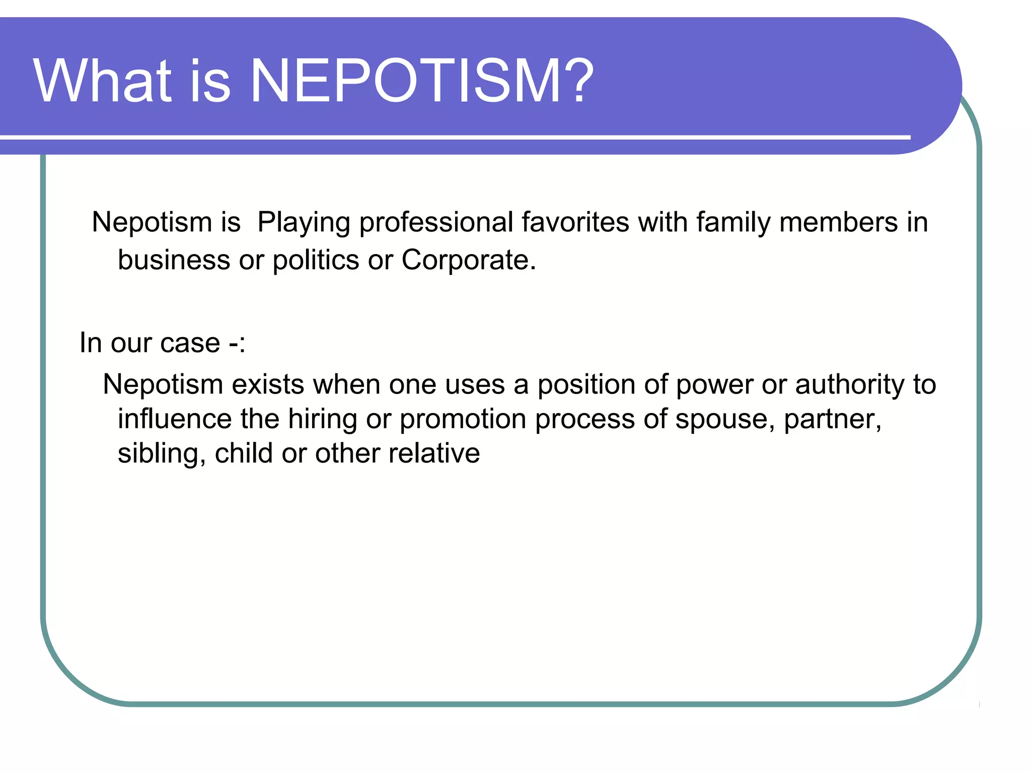 Nepotism | PPT