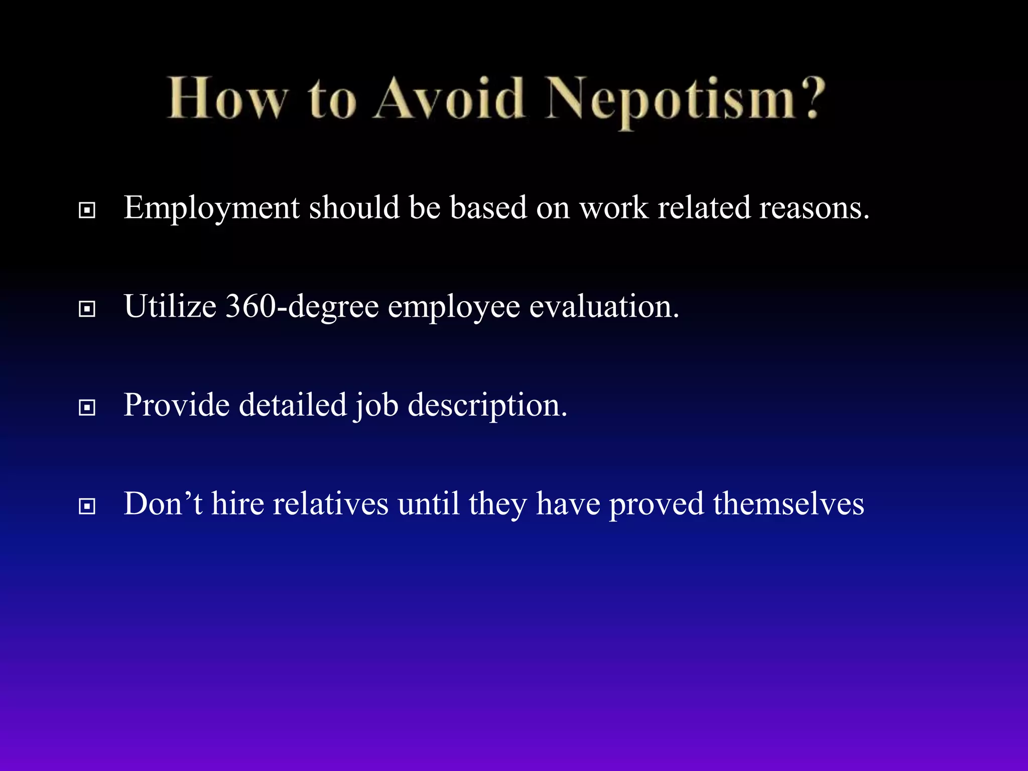 Nepotism, communication skills | PPT