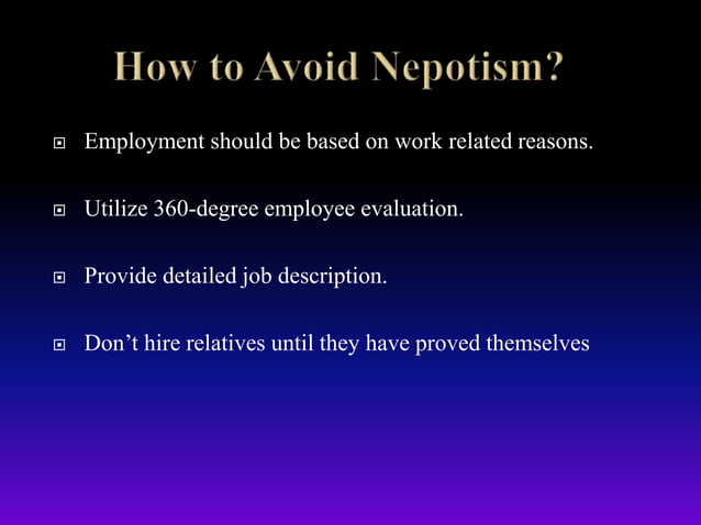 Nepotism, communication skills | PPT