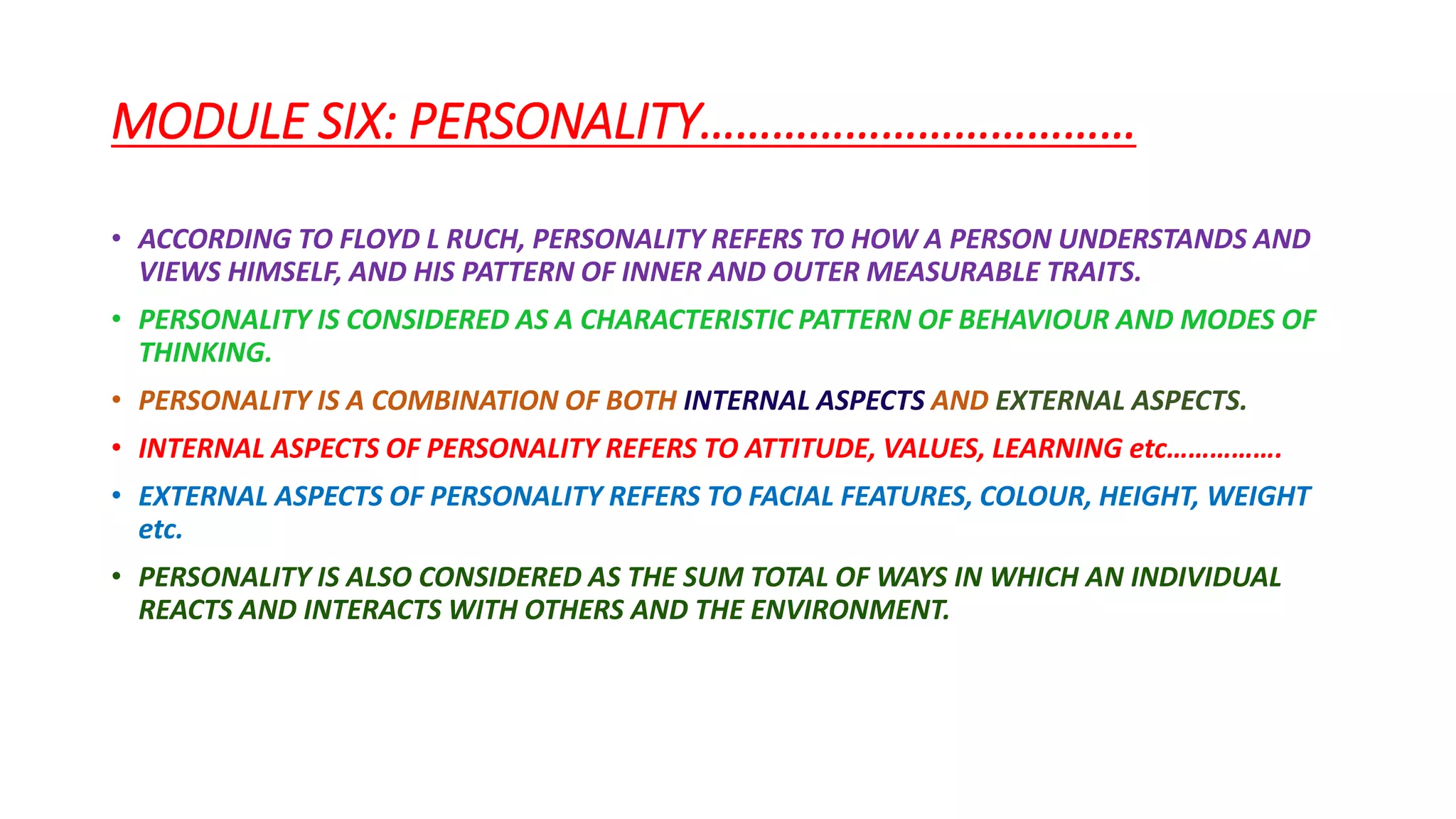 NEP PAPER II-MODULE FIVE -PERSONALITY.pptx | Genetics | Science
