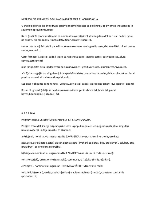 Nepravilne imenice 3 | DOCX