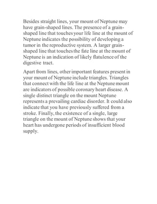 Neptune mount tells about your health . | DOCX