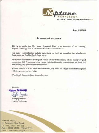 Work Experience Letter