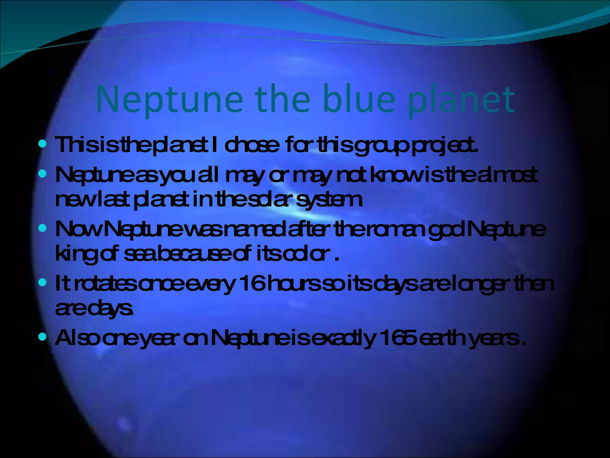 Neptune The Blue Planet | PPT
