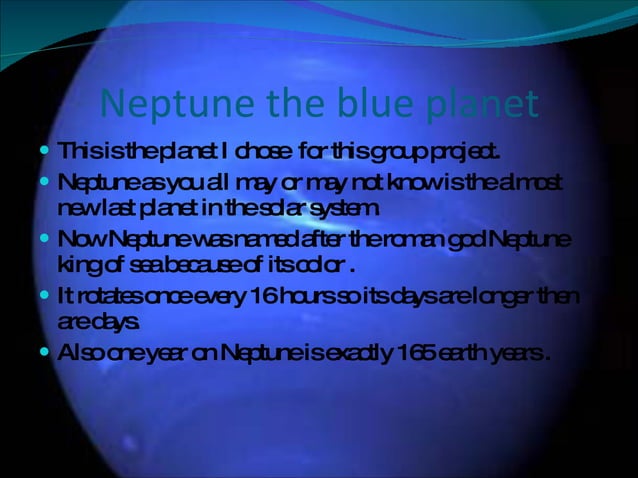 Neptune The Blue Planet | PPT