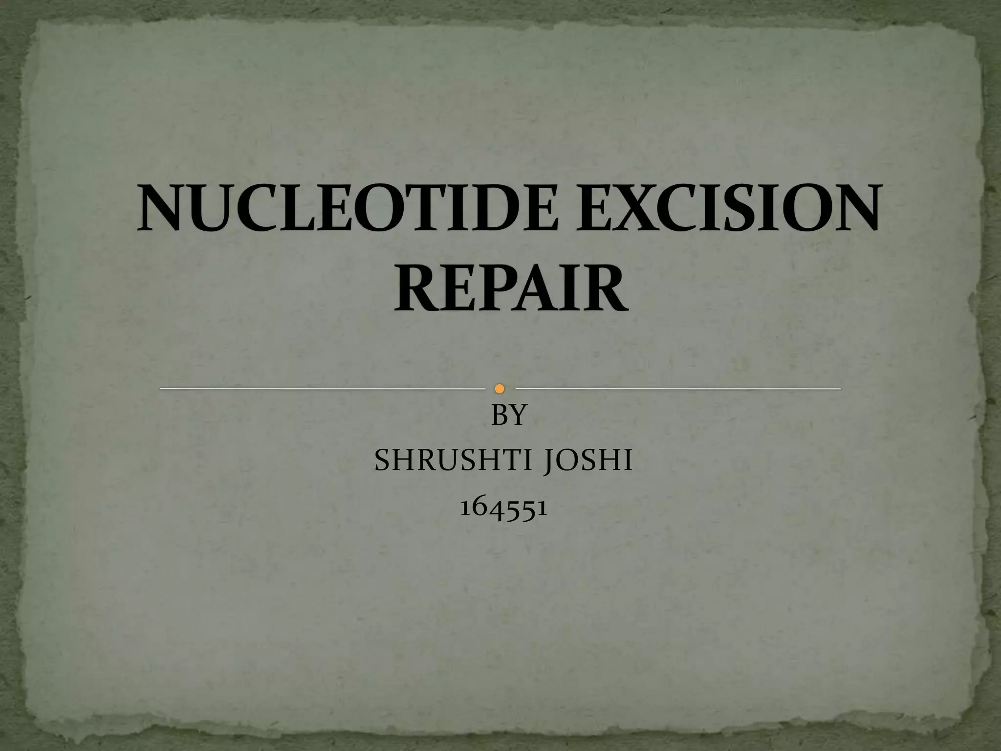 Nucleotide excision repair | PPTX