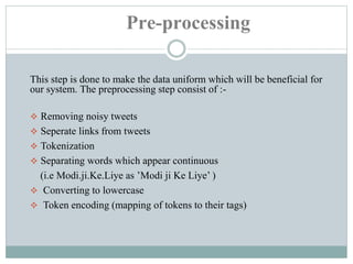 Named Entity Recognition For Hindi-English code-mixed Twitter Text | PPT