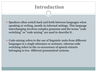 Named Entity Recognition For Hindi-English code-mixed Twitter Text | PPT