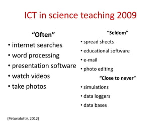 The gradual integration of ICT into the teaching of science | PPT