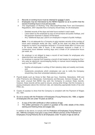 NERA Inspection and HR Compliance | PDF