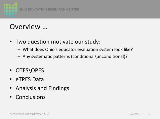 An Empirical Investigation of Ohio’s Educator Evaluation System (NERA ...