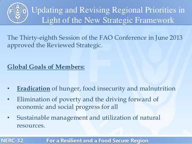 Priorities for FAO Activities in the Region