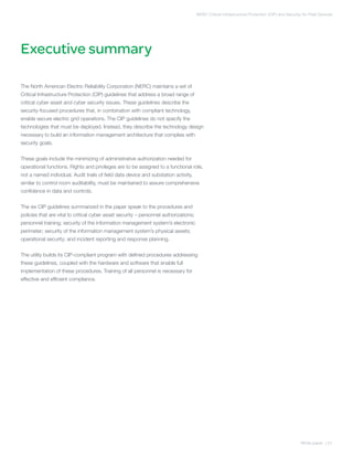 NERC Critical Infrastructure Protection (CIP) and Security for Field ...