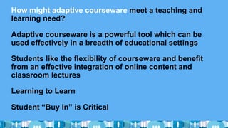 Implementing Adaptive, Data-Driven Course Design to Improve Student Learning | PPT