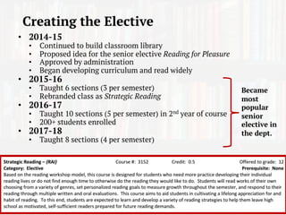 The Book Love Elective: Taking the Relationship to the Next Level | PPT