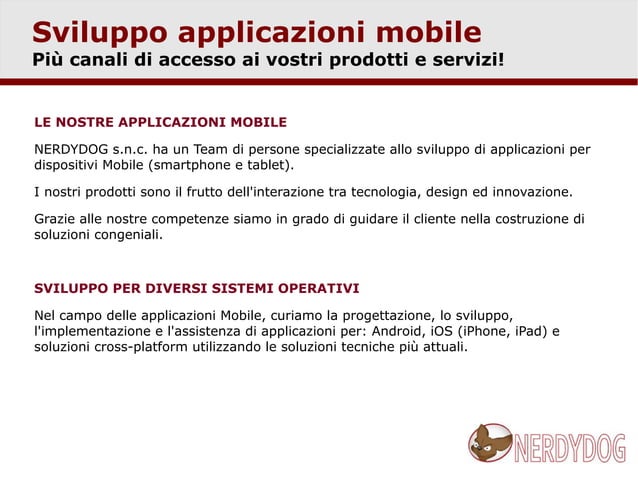 Sviluppo applicazioni mobile | PPT
