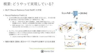 [DL輪読会]NeRF: Representing Scenes as Neural Radiance Fields for View ...