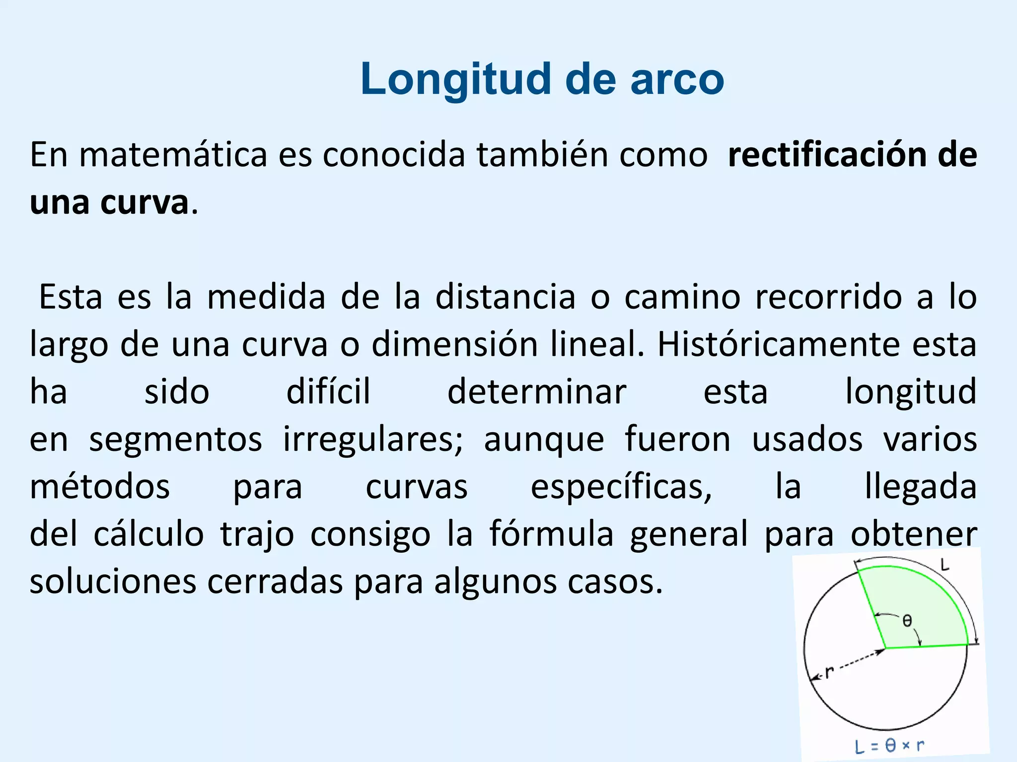 Matematicas Longitud de arco | PPTX