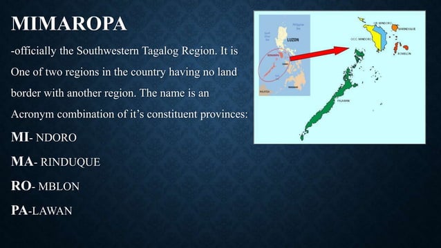 MIMAROPA MINDORO, MARINDUQUE, ROMBLON, pAlawan | PPTX