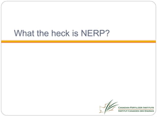 Nitrous Oxide Emissions Reduction (NERP) | PPT