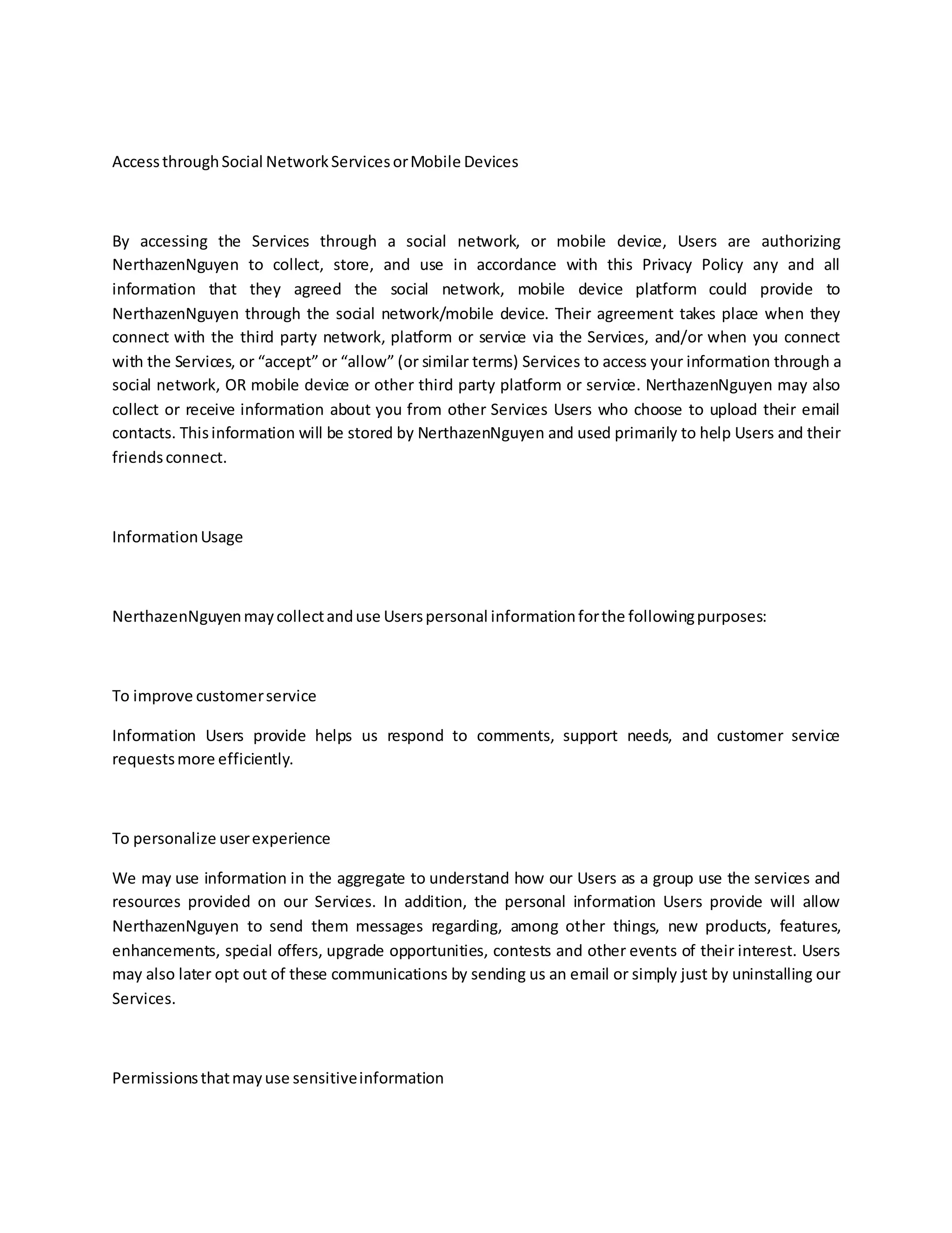 Nerthazen nguyen privacy policy | DOCX