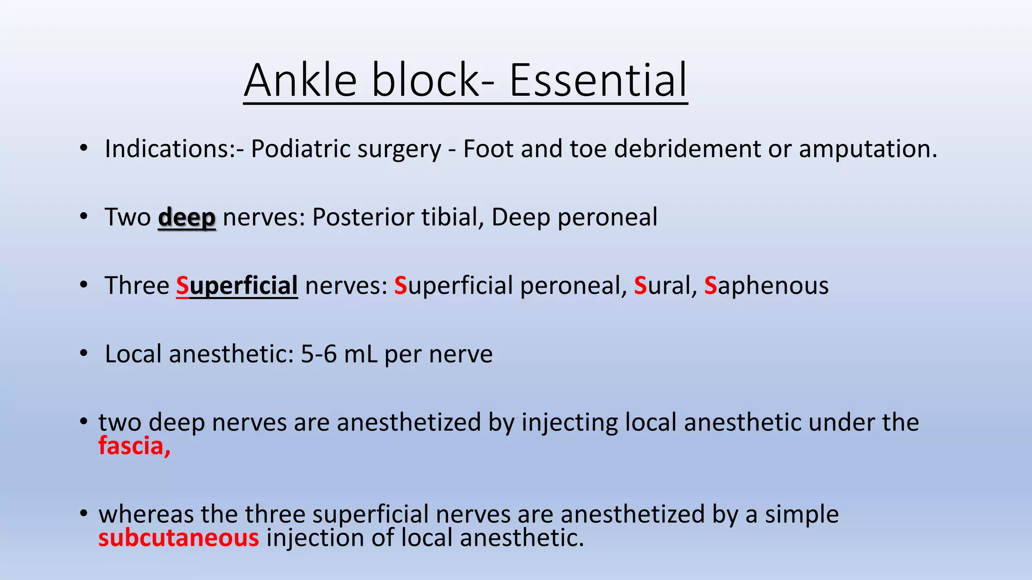 Peripheral Nerve block(ankle block,wrist block, digital block) | PPTX