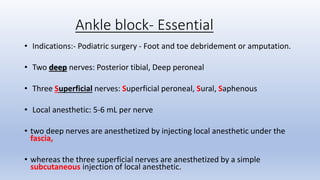 Peripheral Nerve block(ankle block,wrist block, digital block) | PPTX